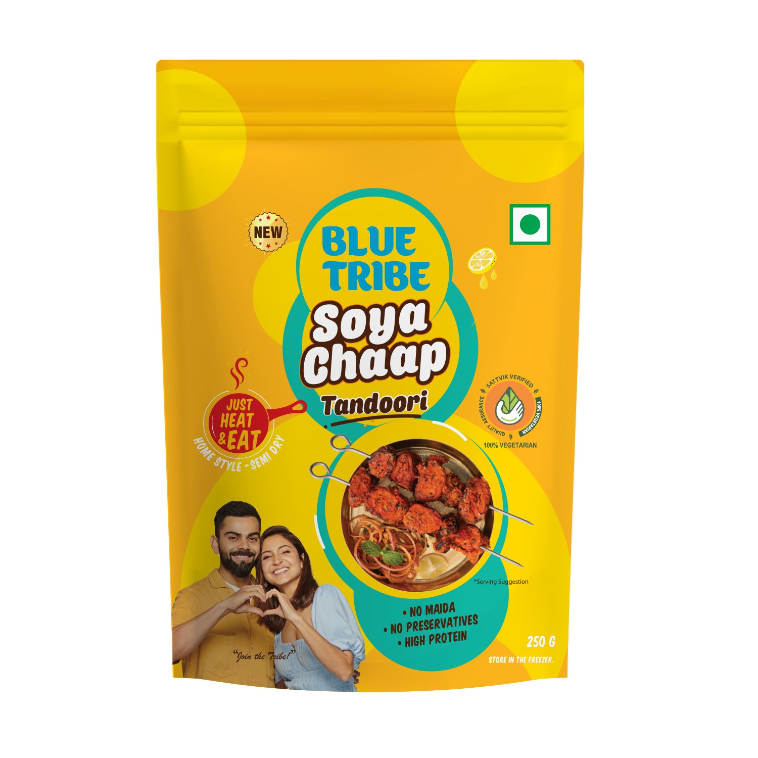 Ready to Eat - Tandoori Soya Chaap (250g) – Blue Tribe Foods